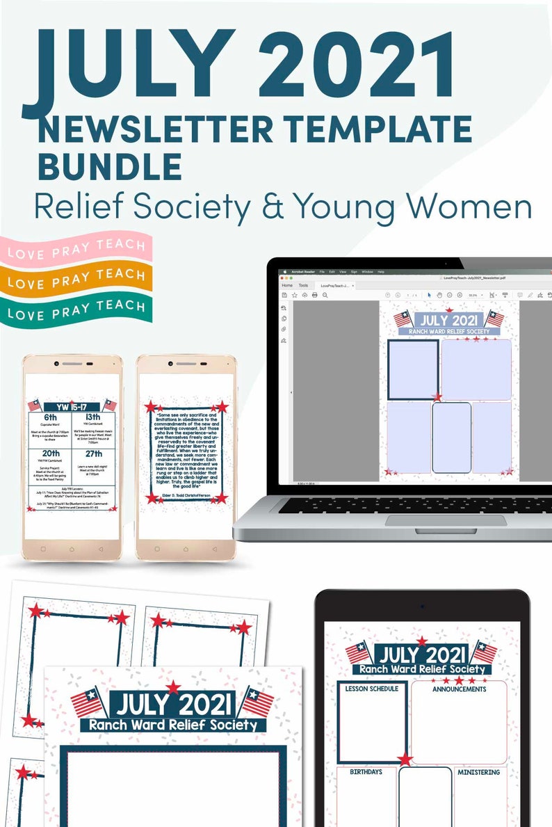 July 2021 Editable Newsletter Template Bundle | Etsy