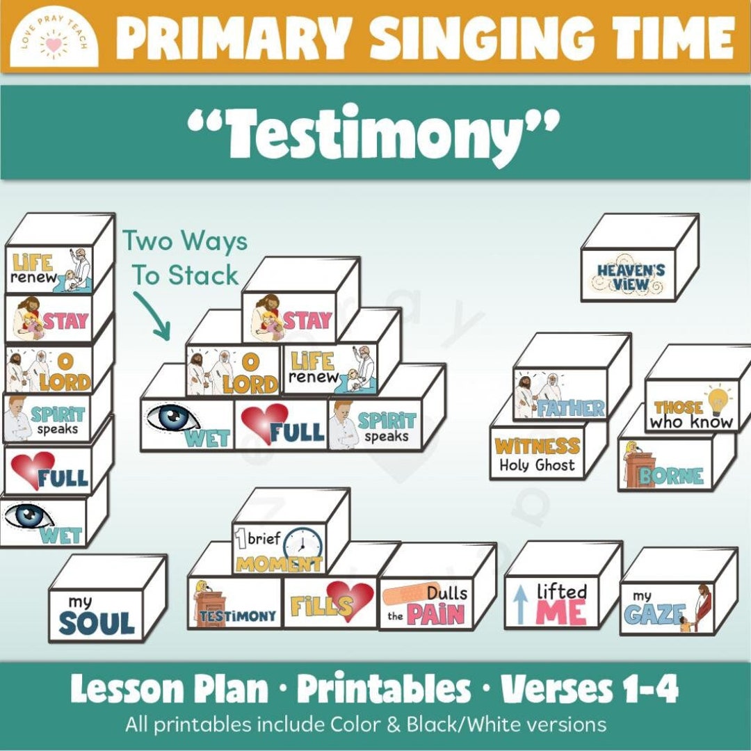 Primary Singing Time: Testimony - Etsy