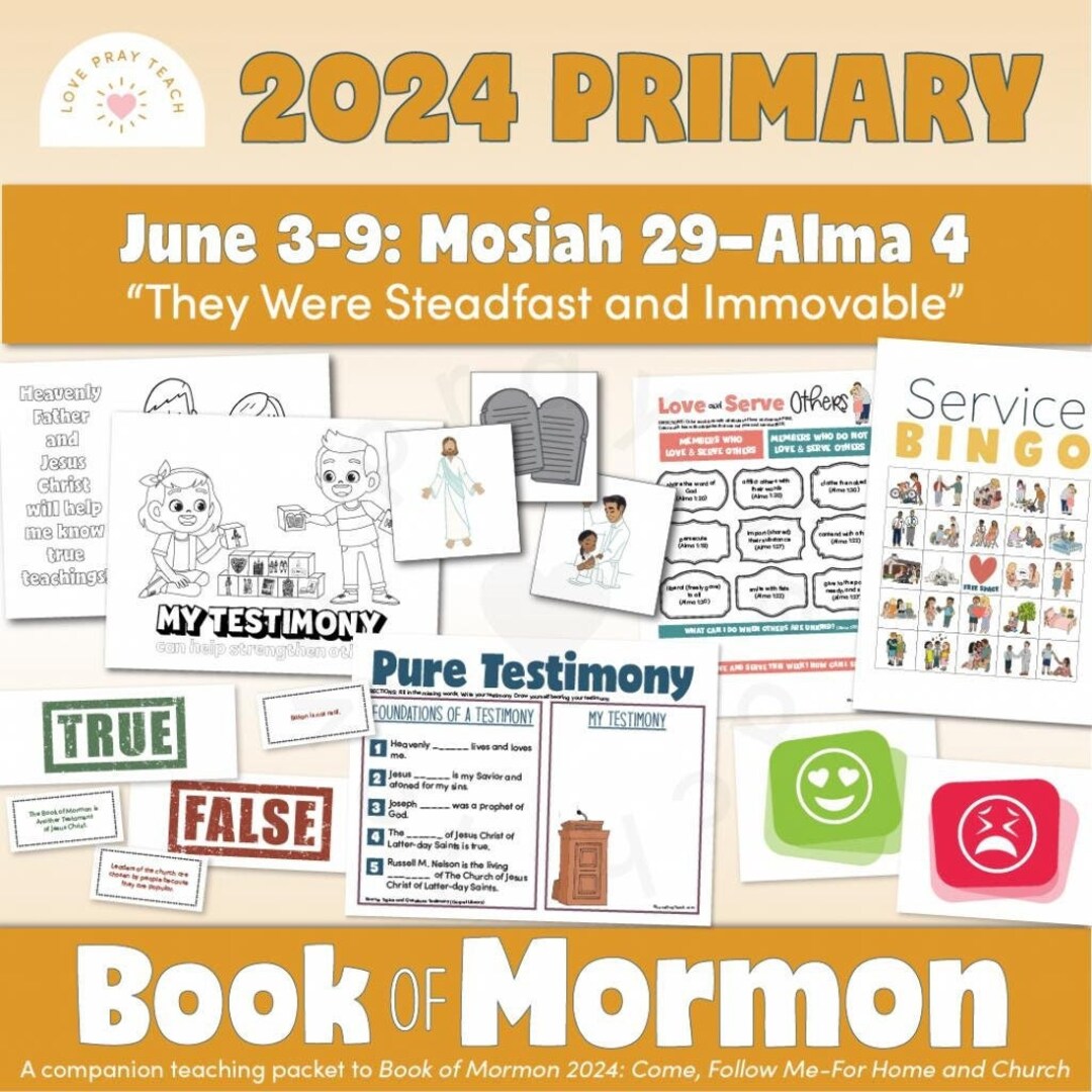 Primary June 3–9: “they Were Steadfast and Immovable” Mosiah 29–alma 4 ...