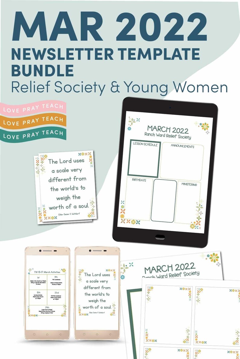 March 2022 Editable Newsletter Bundle - Etsy