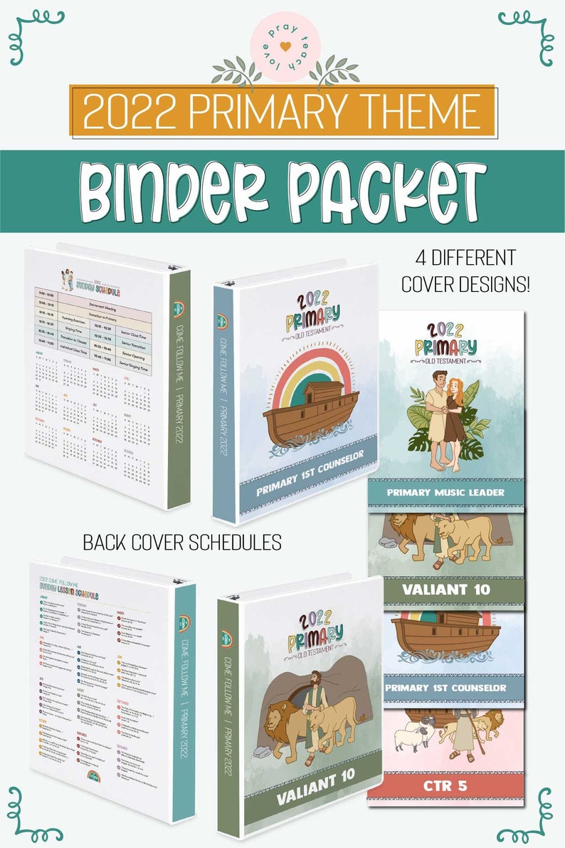 2022 Primary Old Testament Theme Packet Binders - Etsy