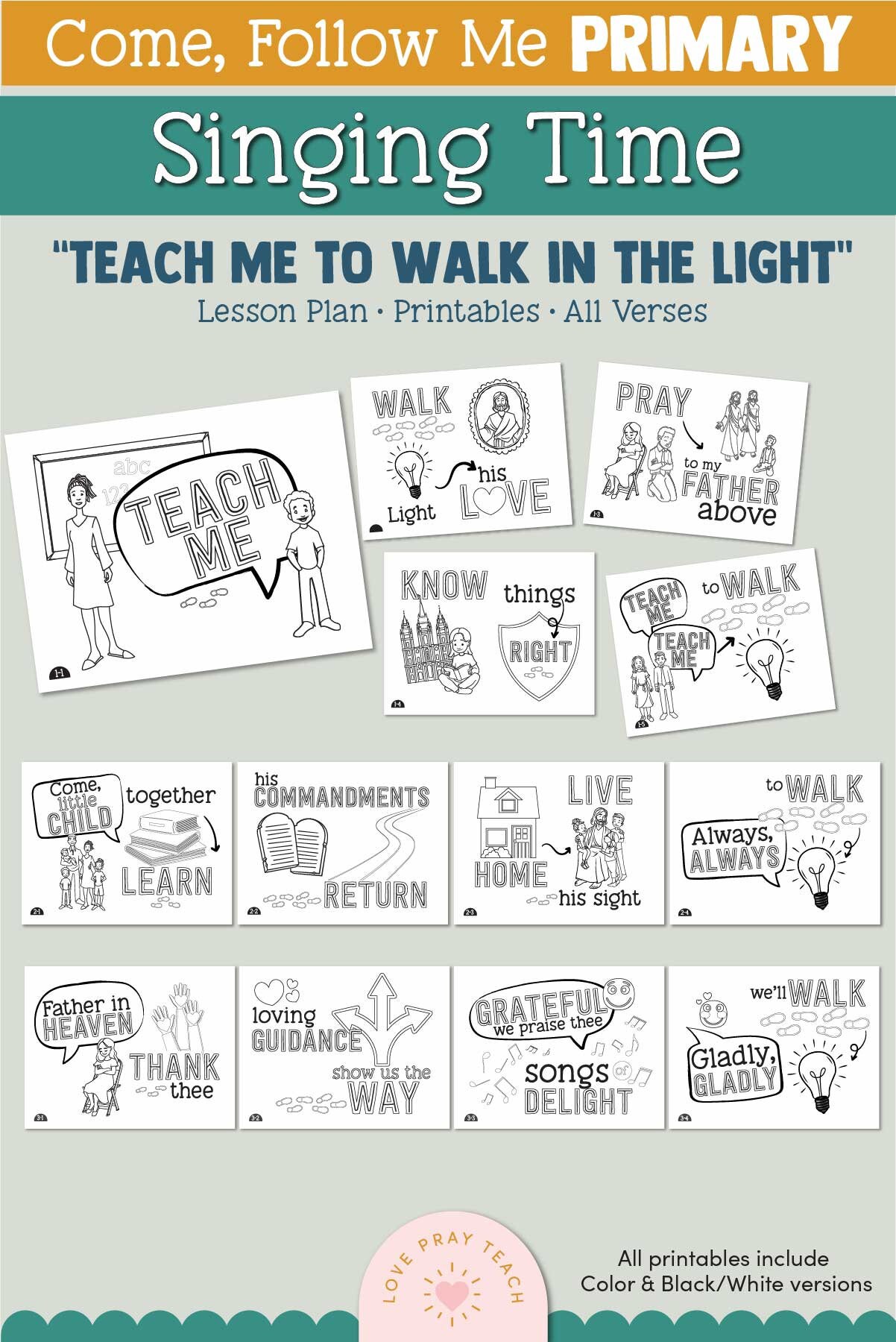 Come, Follow Me for Primary Singing Time: "teach Me to Walk in the ...