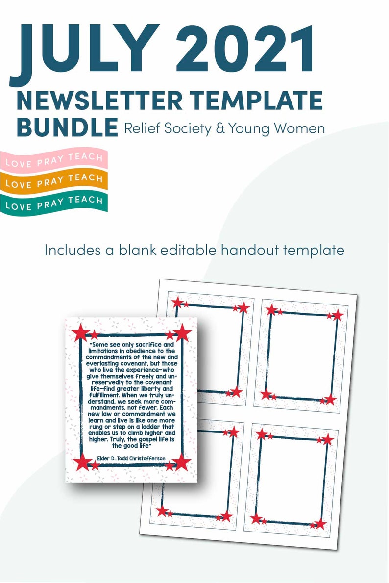 July 2021 Editable Newsletter Template Bundle - Etsy