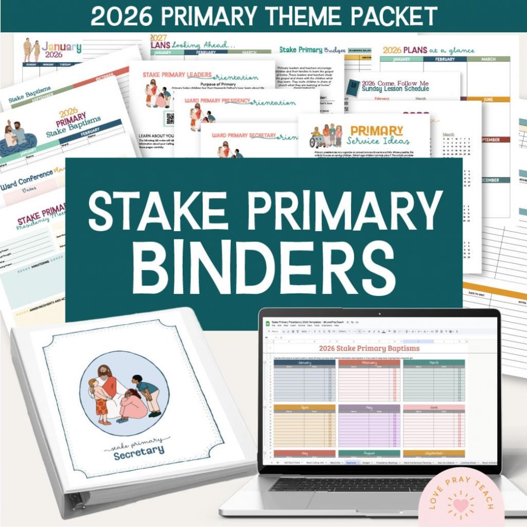 2026 Stake Primary Presidency Binders - Etsy