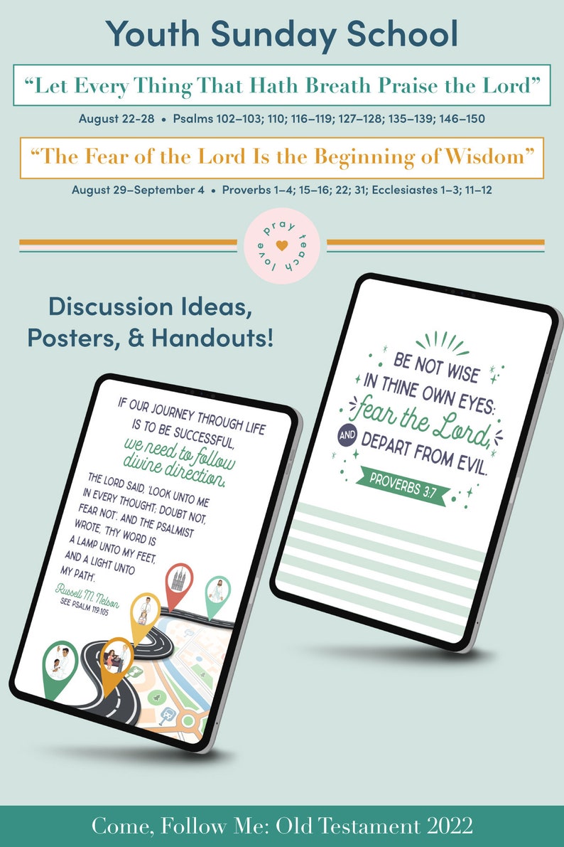 Youth Sunday School Come Follow Me 2022 Printable Lesson Pack - Etsy