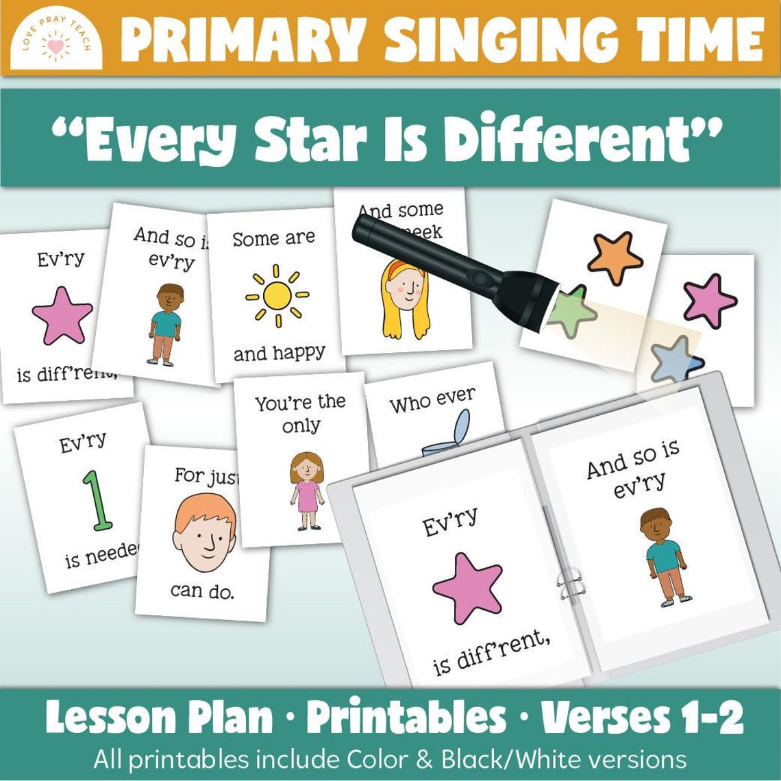 Primary Singing Time: “every Star is Different” - Etsy