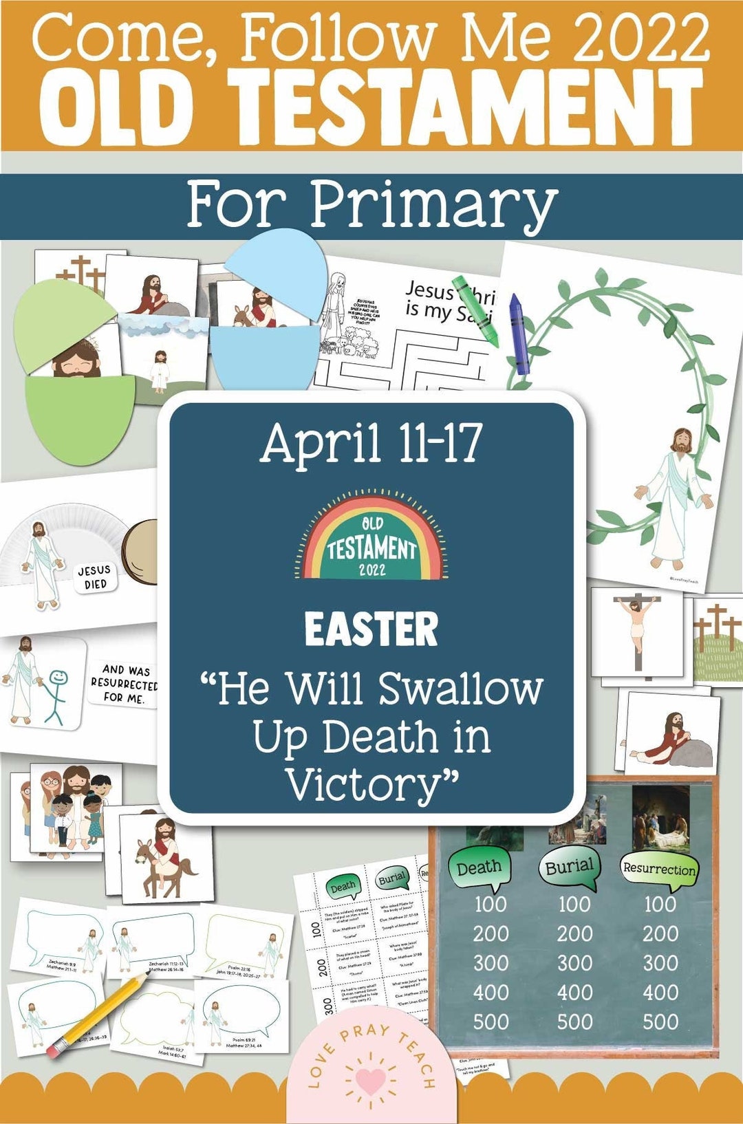 Come Follow Me for Primary April 11-17 Easter he Will - Etsy