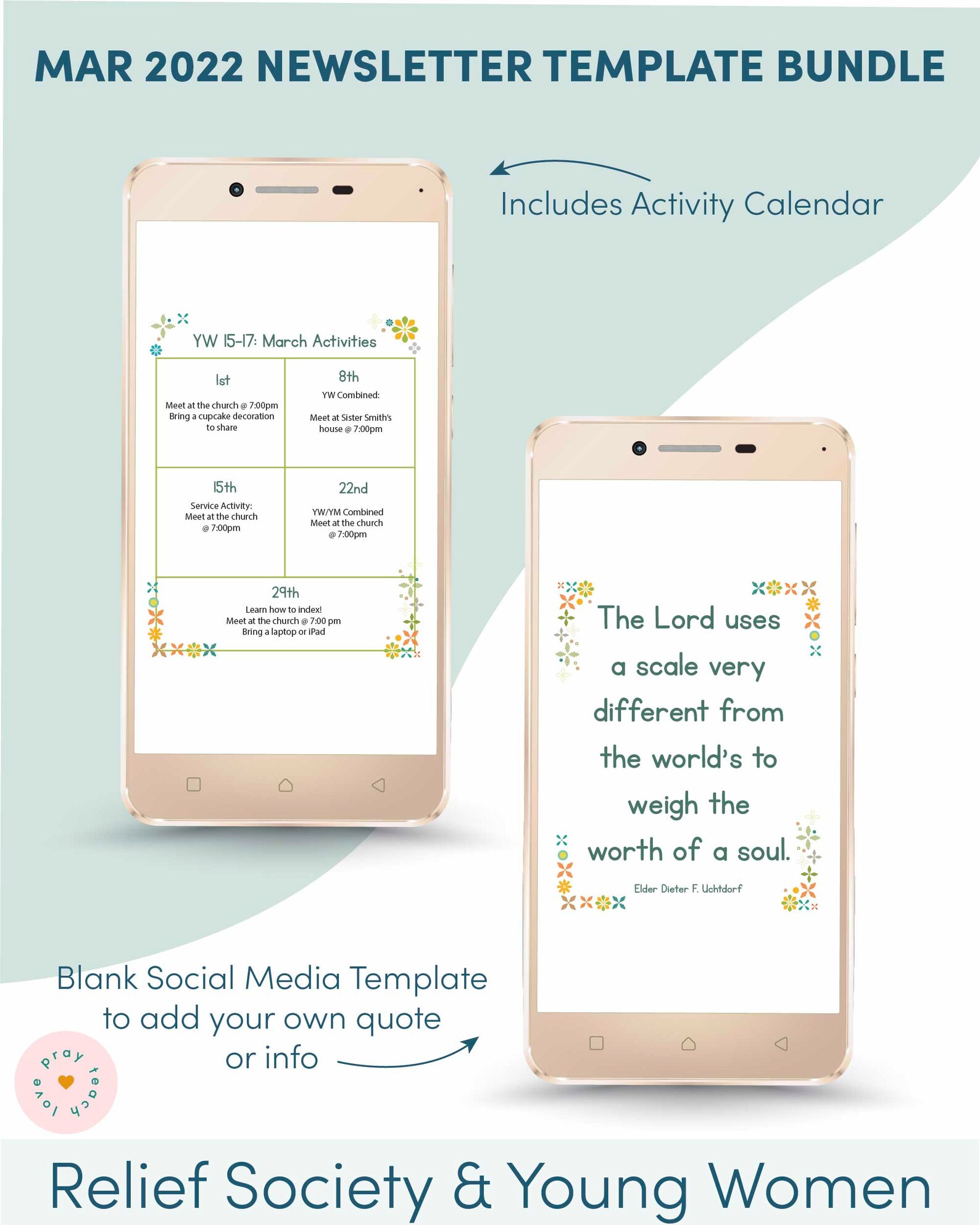 March 2022 Editable Newsletter Bundle - Etsy