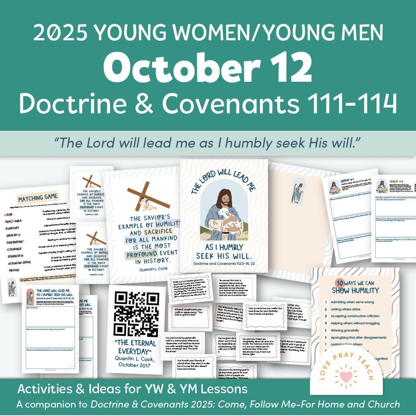 2025 Young Women/men Lesson Pack: Doctrine & Covenants 111-114 (digital ...