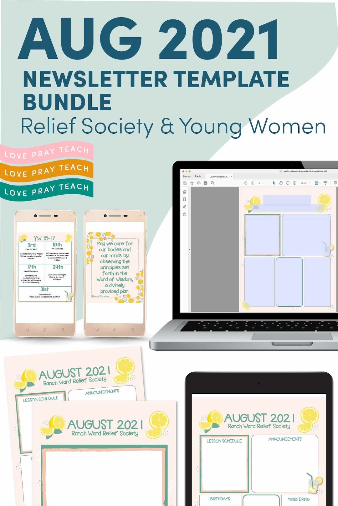 August 2021 Editable Newsletter Bundle - Etsy