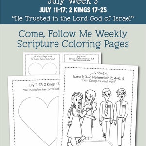 Come, Follow Me for Primary July 11–17 2 Kings 17–25 “he Trusted in the ...