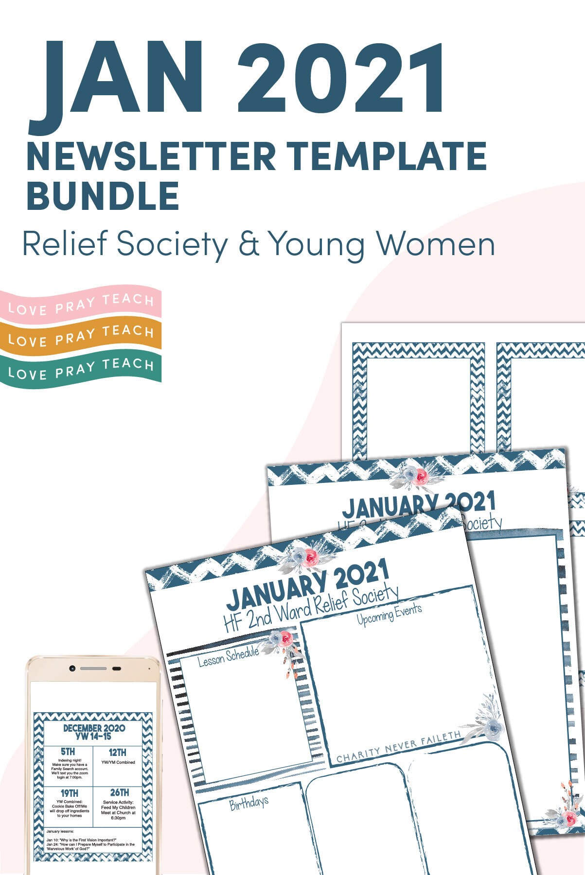 January 2021 Editable Newsletter Bundle | Etsy