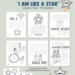 Come, Follow Me for Primary Singing Time: "i Am Like a Star" - Etsy