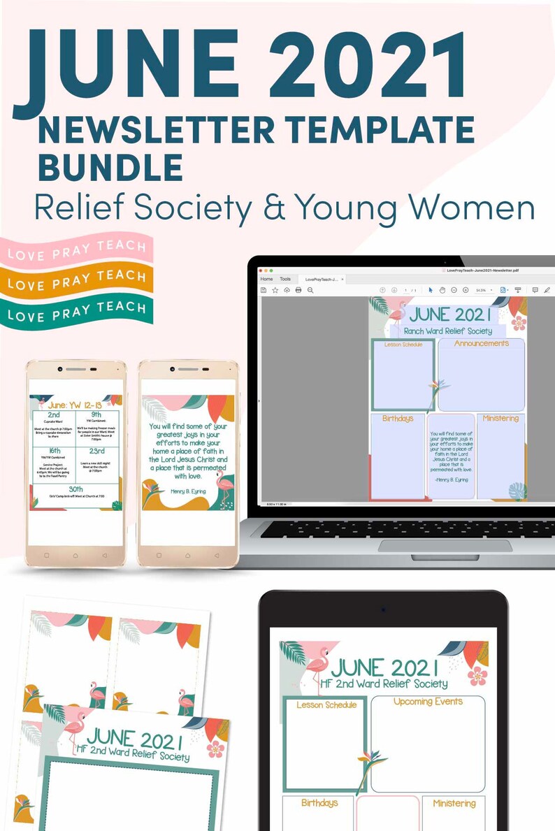 June 2021 Editable Newsletter Bundle | Etsy