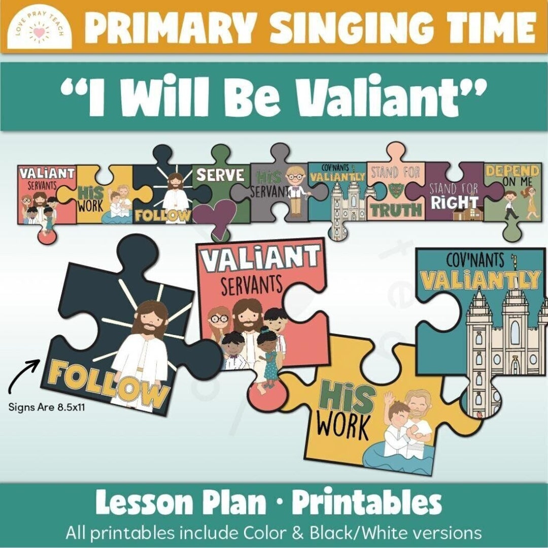 Primary Singing Time: I Will Be Valiant - Etsy