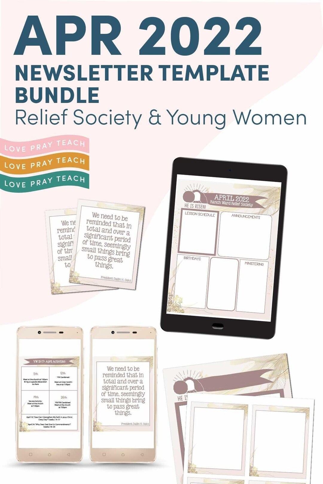April 2022 Editable Newsletter Bundle - Etsy