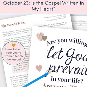Young Women Doctrinal Topic October 23 "is the Gospel Written in My ...
