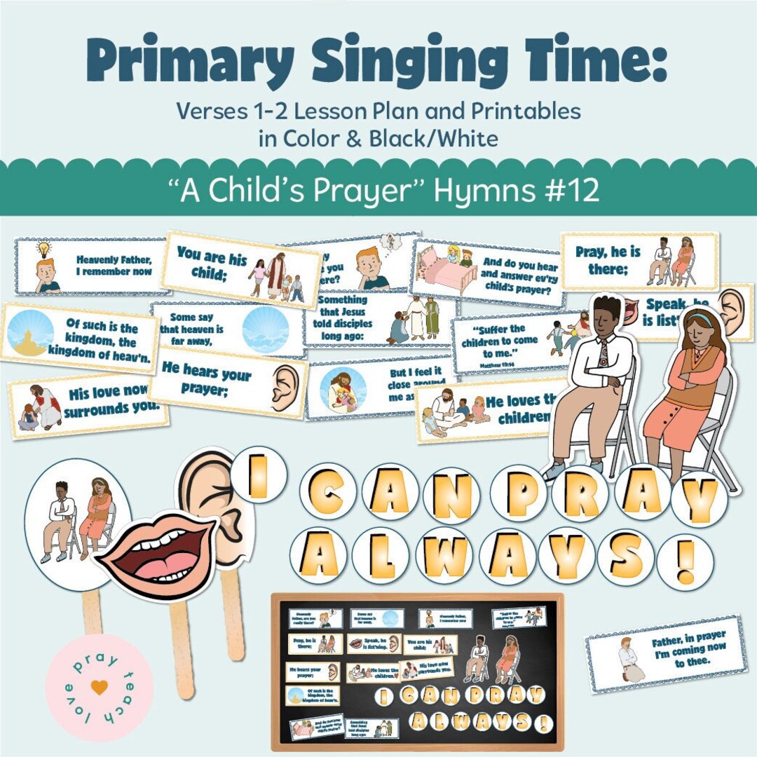 Primary Singing Time A Childs Prayer Etsy