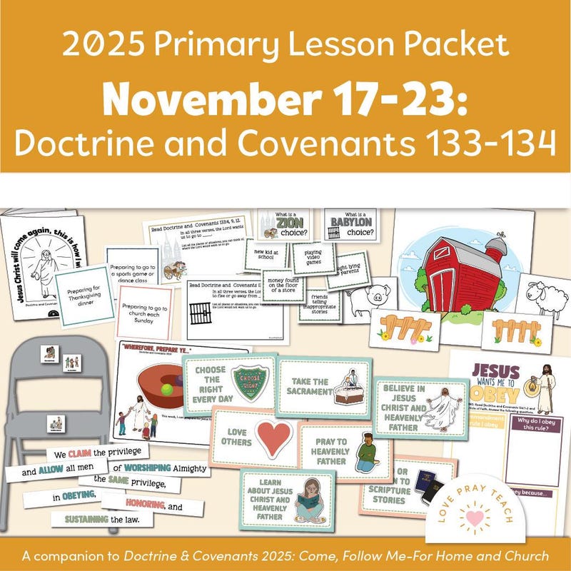 Primary Talks Come Follow Me October 2022 - Etsy New Zealand