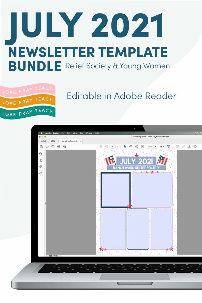 July 2021 Editable Newsletter Template Bundle - Etsy