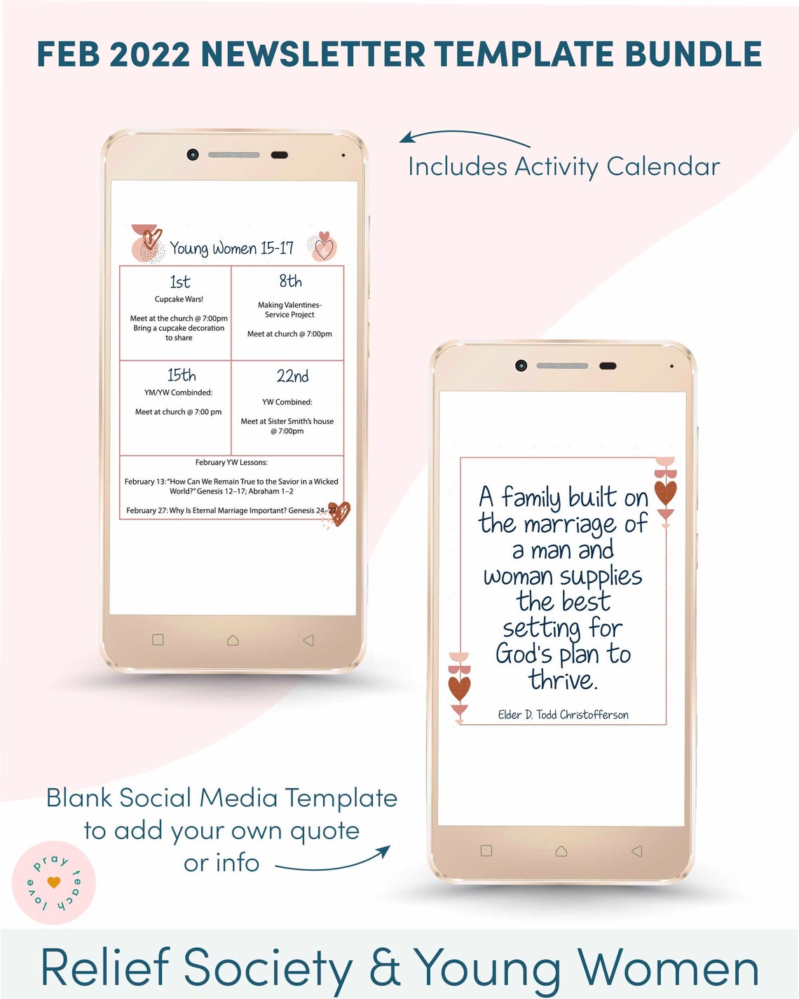 February 2022 Editable Newsletter Bundle - Etsy