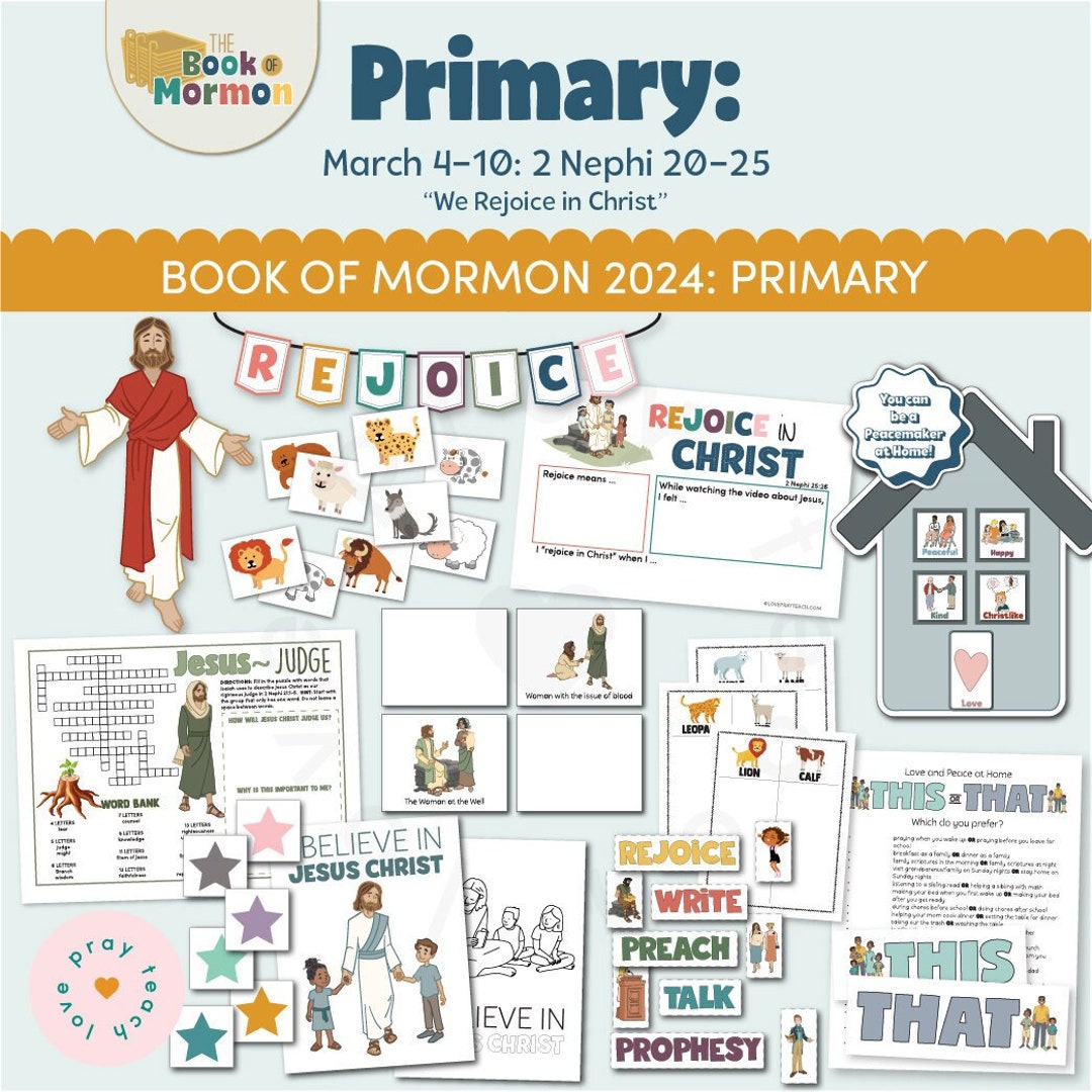 Activities and Learning Ideas for Primary Children March 4–10: 2 Nephi 20–25 "book of Mormon ...