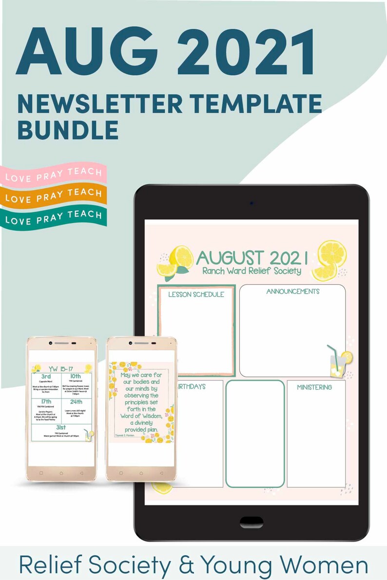 August 2021 Editable Newsletter Bundle | Etsy