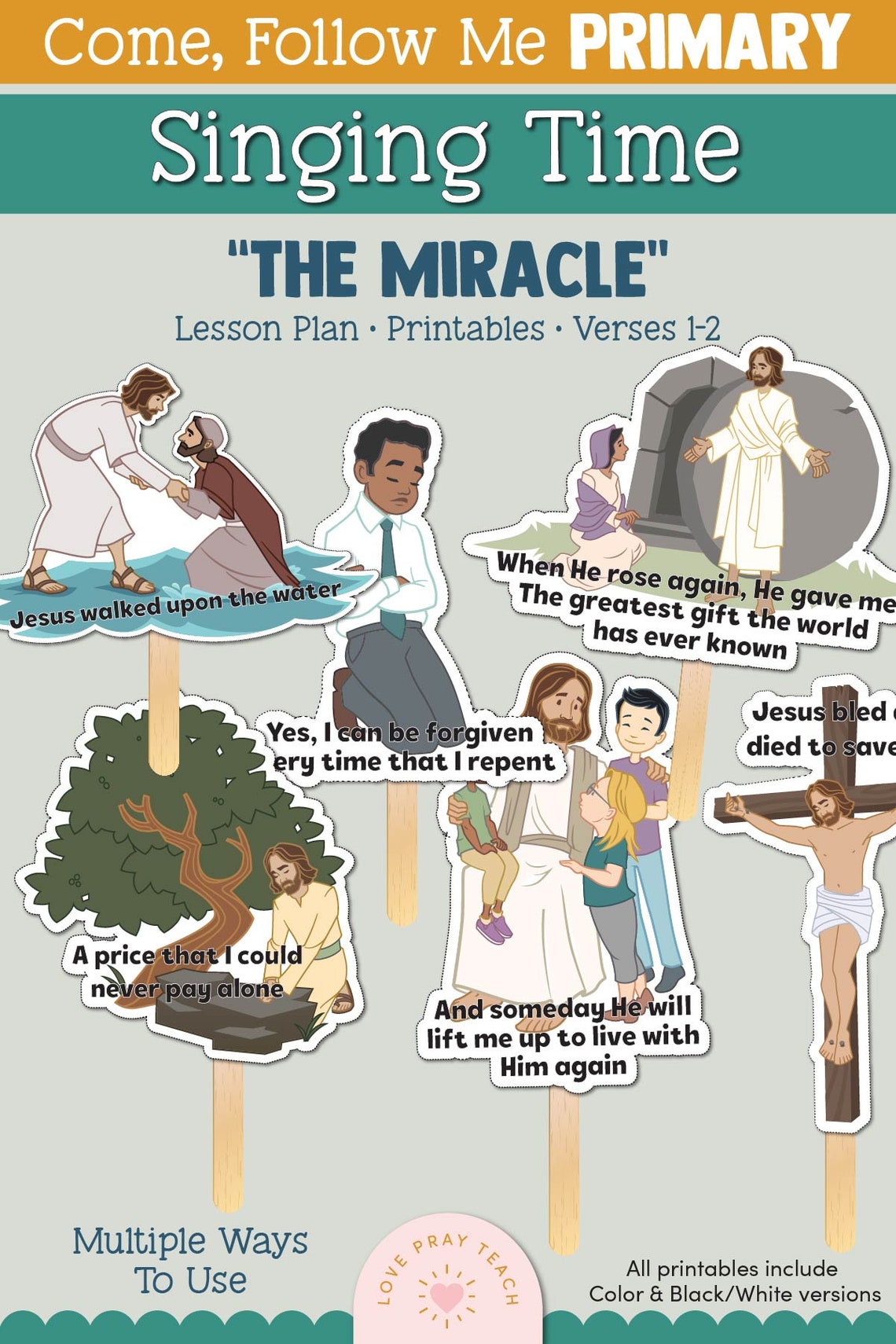 Come, Follow Me for Primary Singing Time: the Miracle - Etsy