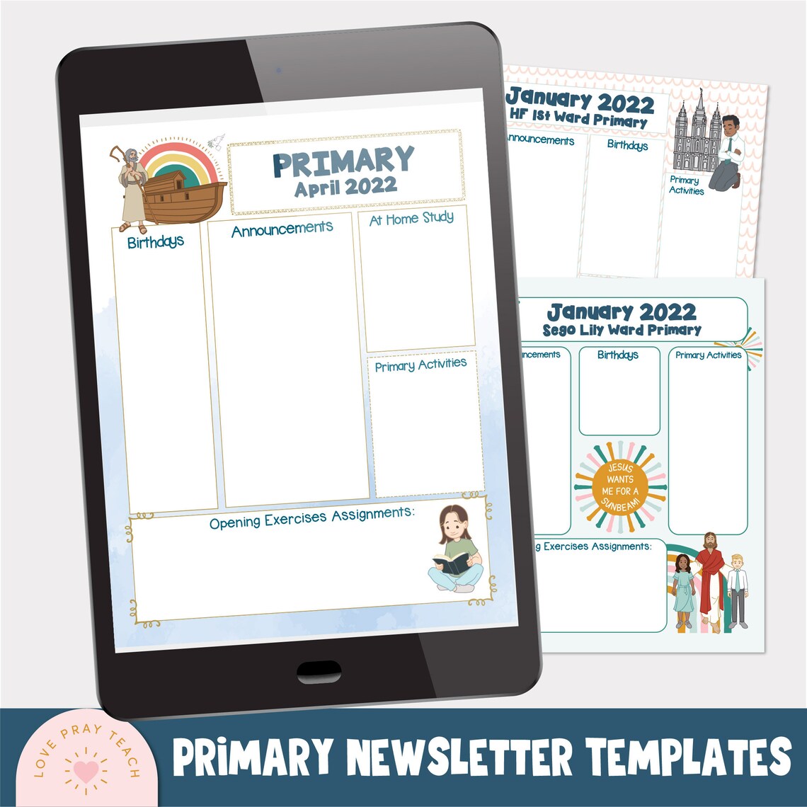 Editable Primary Newsletter Template Bundle 2 - Three Designs Included ...