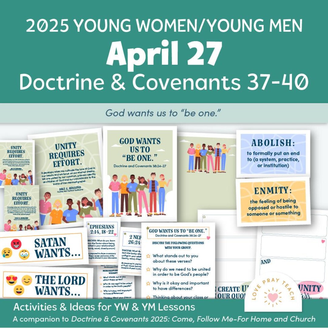 Young Women and Young Men 2025 Printable Lesson Pack for April 21–27 ...