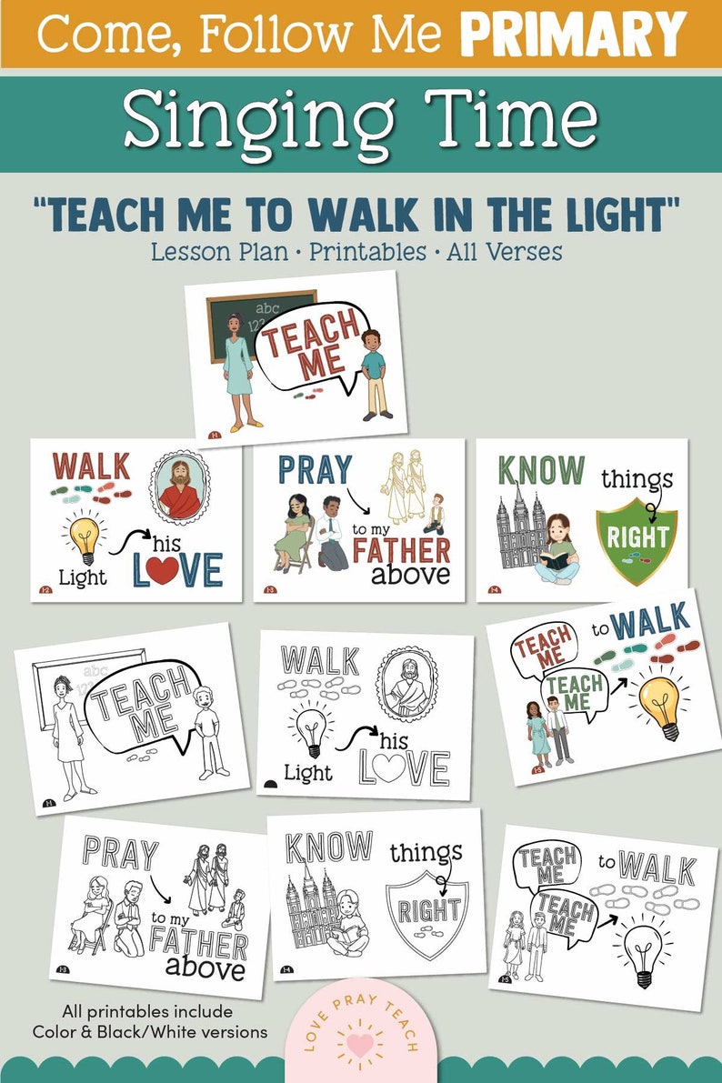 Come, Follow Me for Primary Singing Time: "teach Me to Walk in the ...