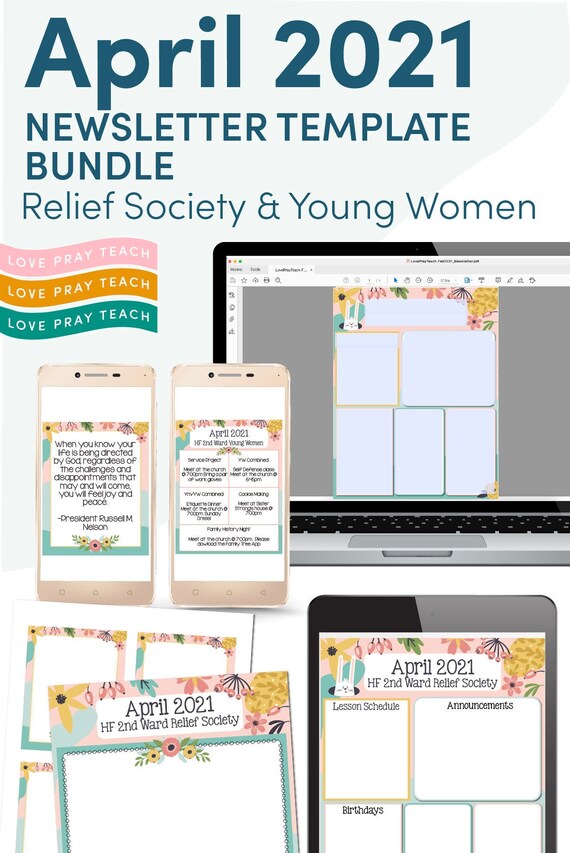 April 2021 Editable Newsletter Bundle - Etsy