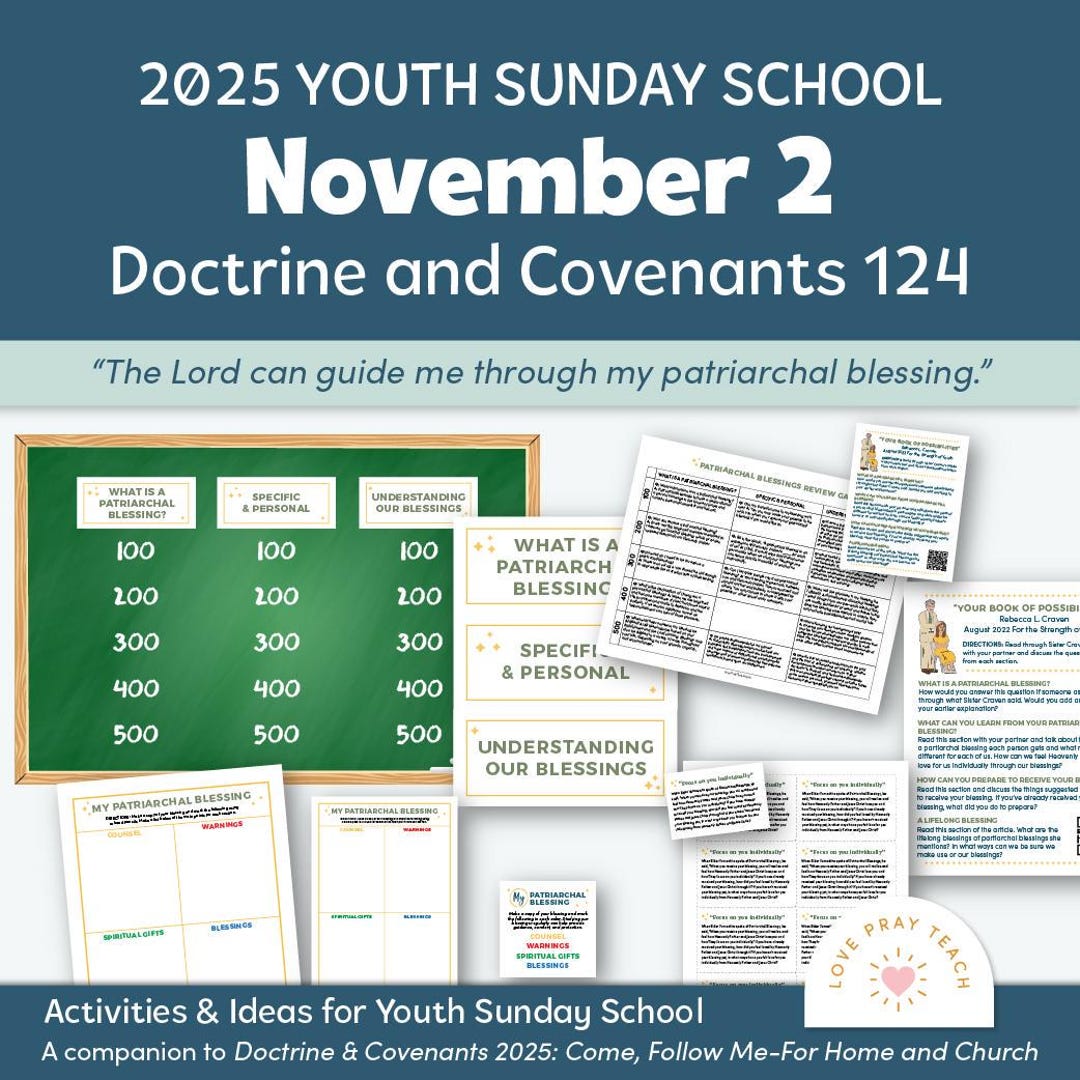 Youth Sunday School 2025 Printable Lesson Pack for October 27–november ...