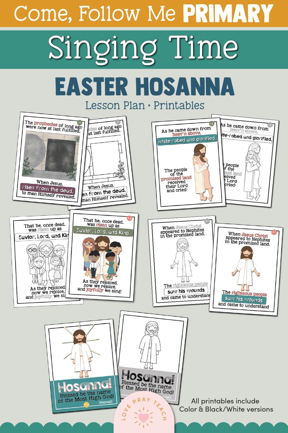 Come Follow Me for Primary Singing Time: Easter Hosanna - Etsy