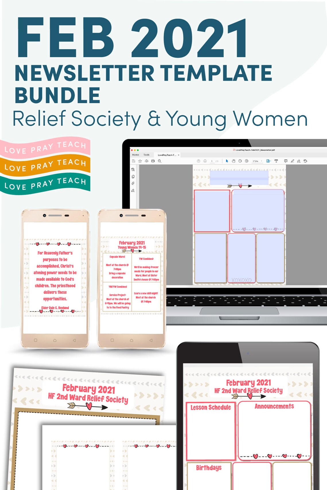 February 2021 Editable Newsletter Template | Etsy