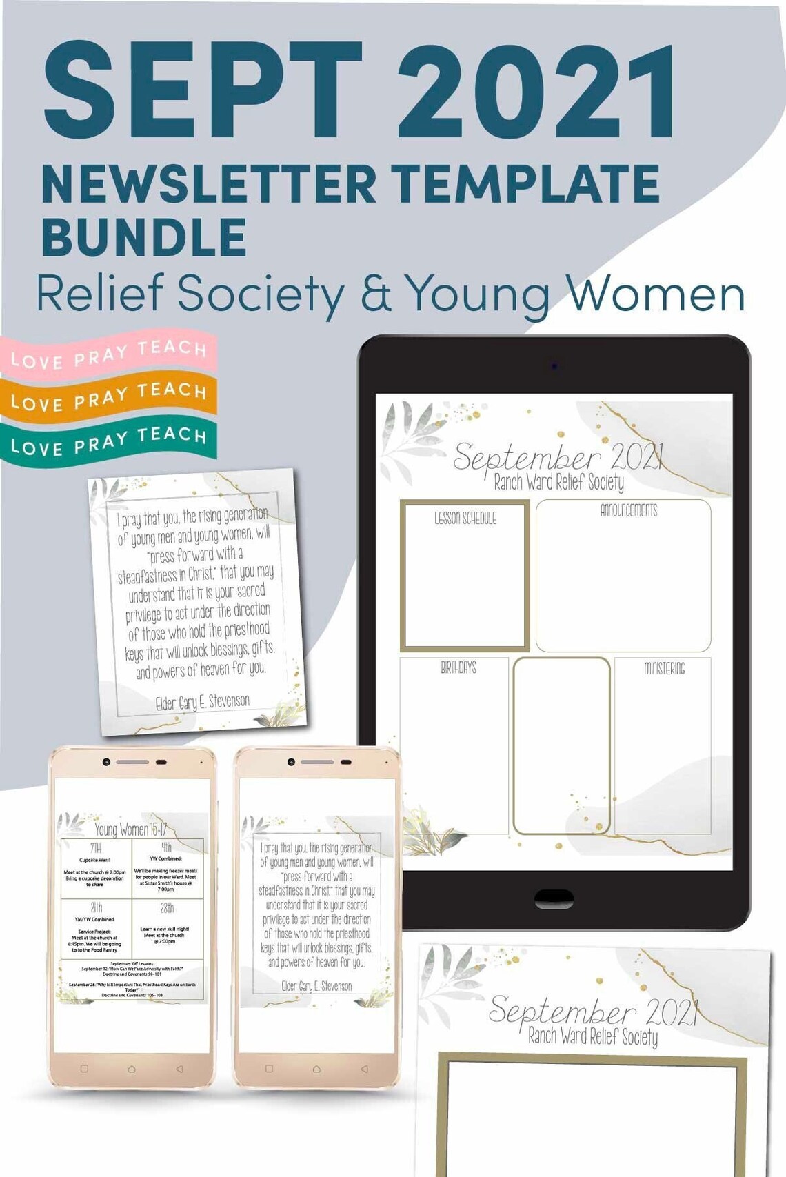 September 2021 Editable Newsletter Bundle - Etsy