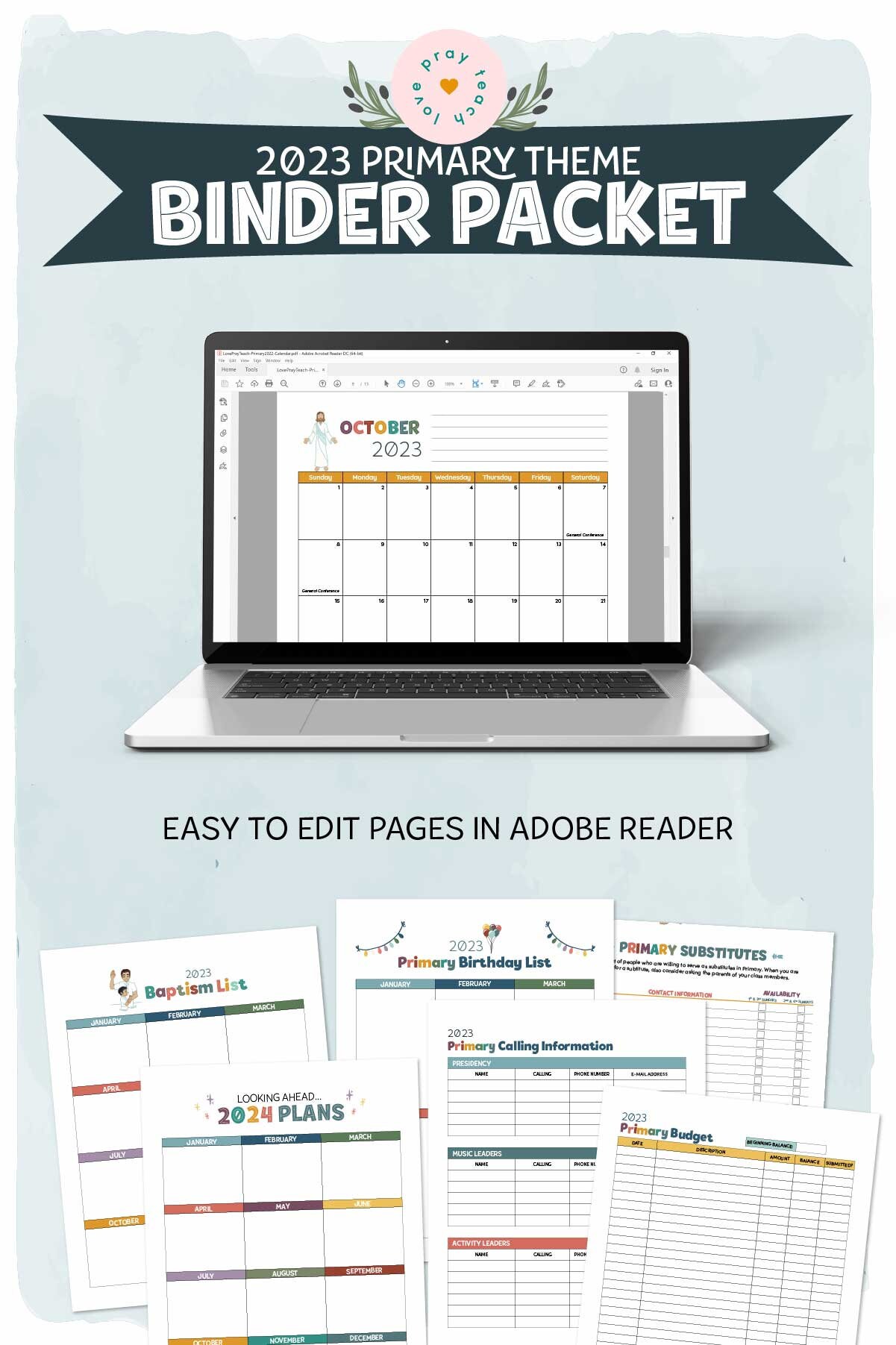 2023 Primary New Testament Theme Packet Binders - Etsy