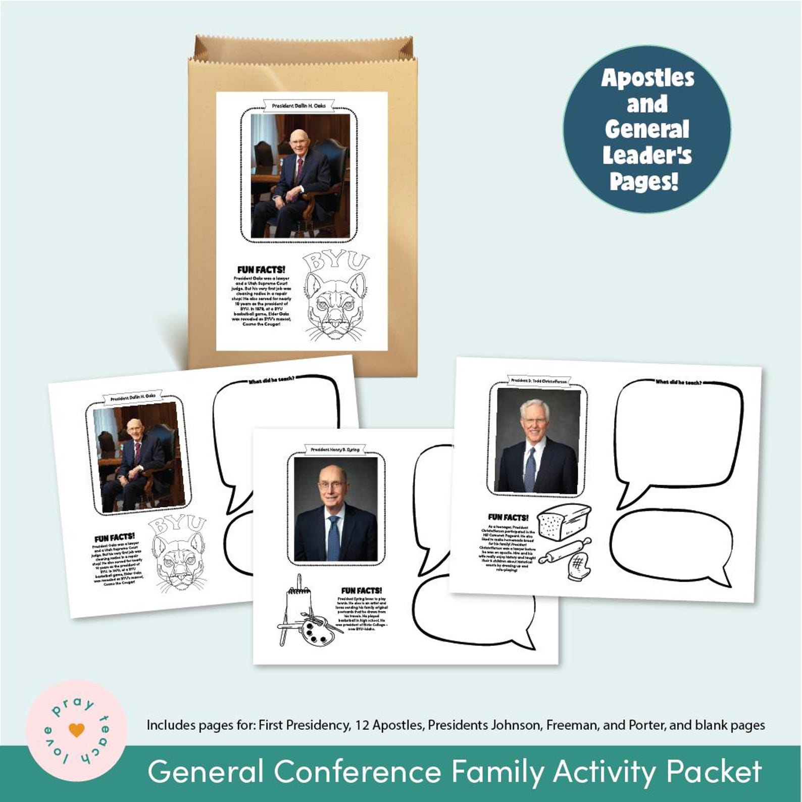 General Conference Activity Packet - Etsy