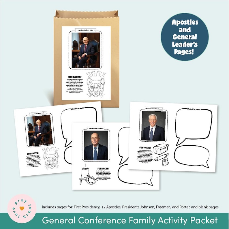 General Conference Activity Packet - Etsy