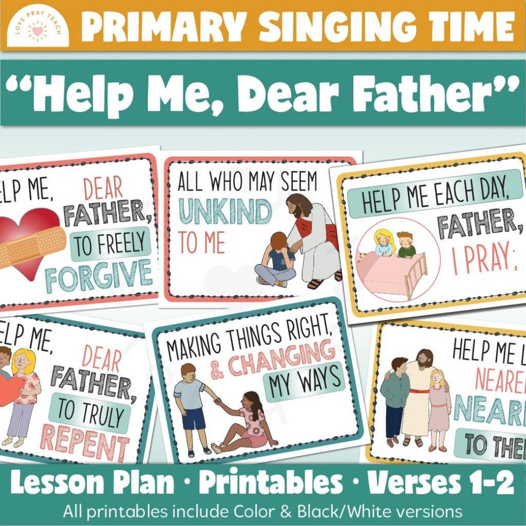 Primary Singing Time: Help Me, Dear Father - Etsy
