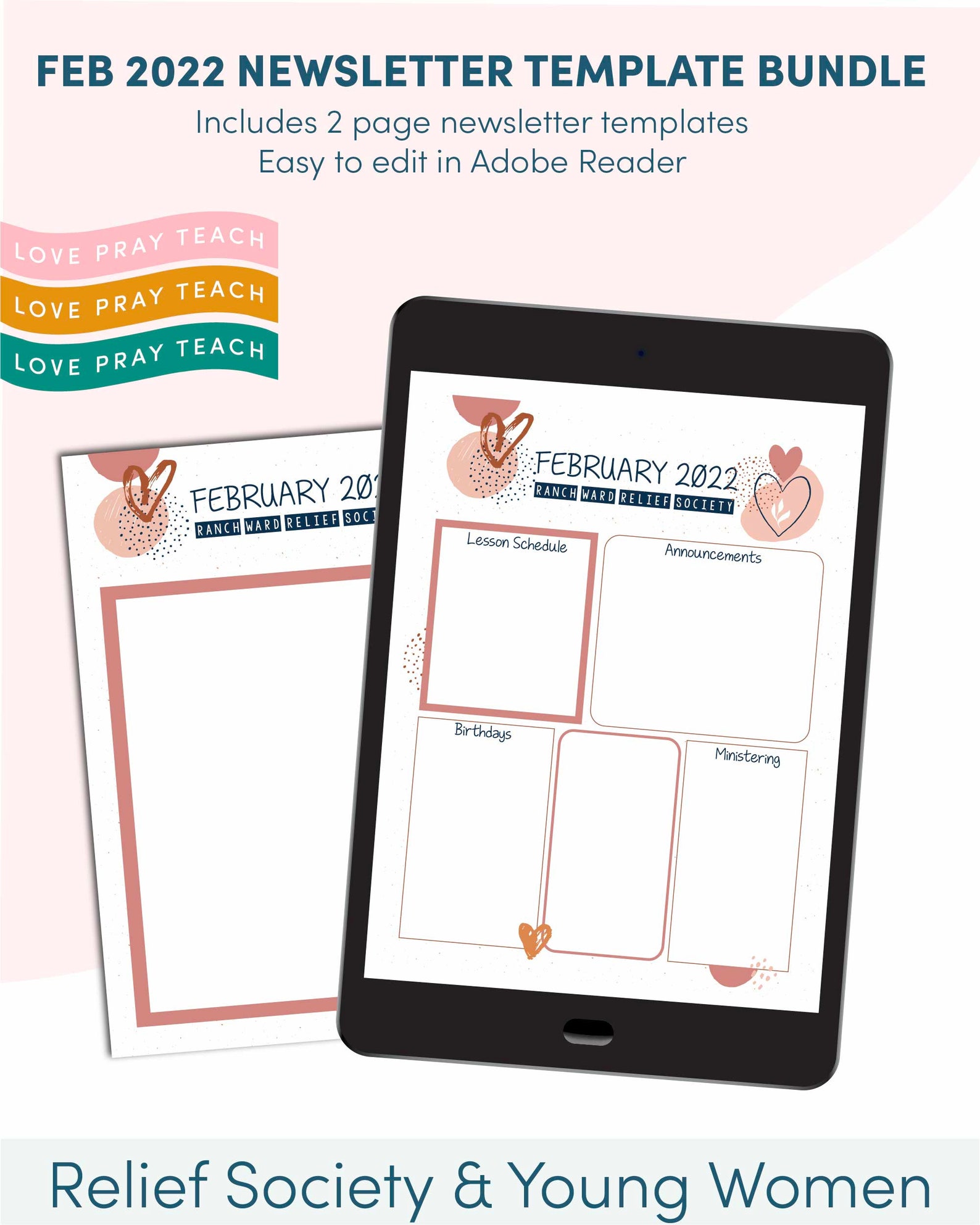 February 2022 Editable Newsletter Bundle - Etsy