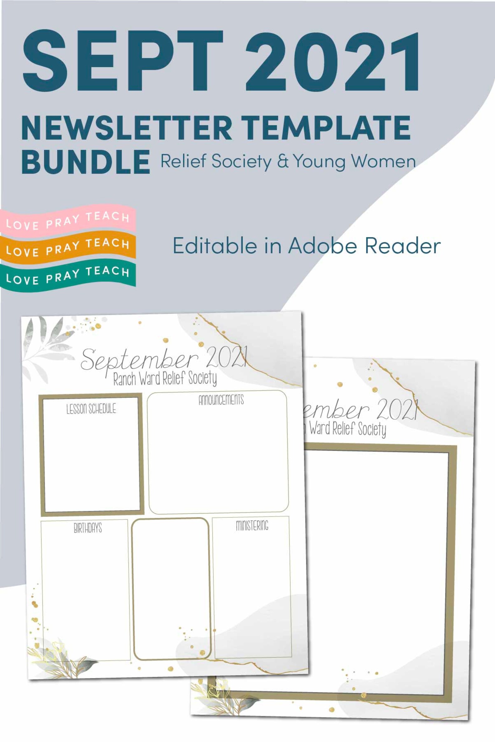 September 2021 Editable Newsletter Bundle - Etsy