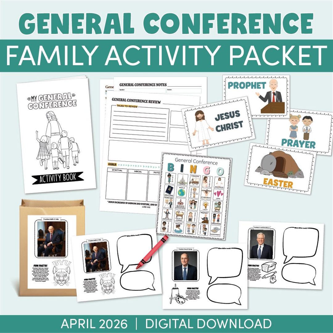 General Conference Activity Packet - Etsy