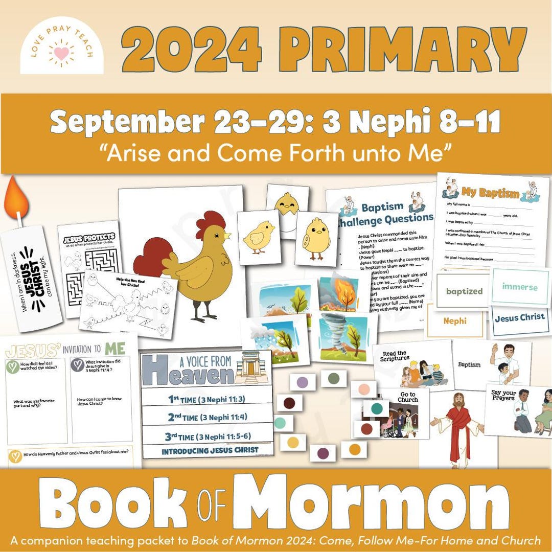 Primary Children Sept 23–29 “arise and Come Forth Unto Me” 3 Nephi 8–11 ...