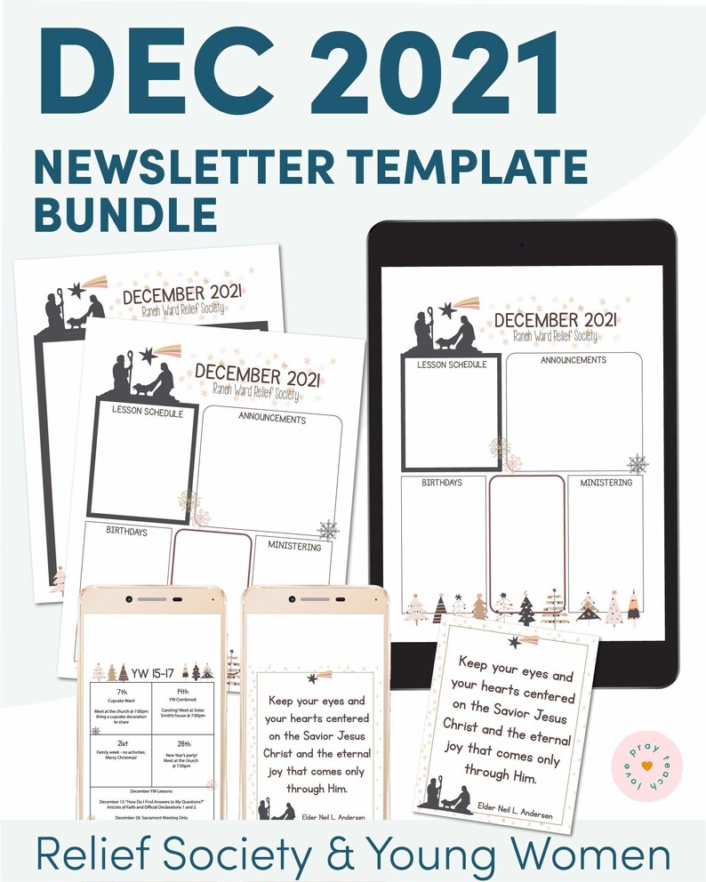 December 2021 Editable Newsletter Bundle - Etsy