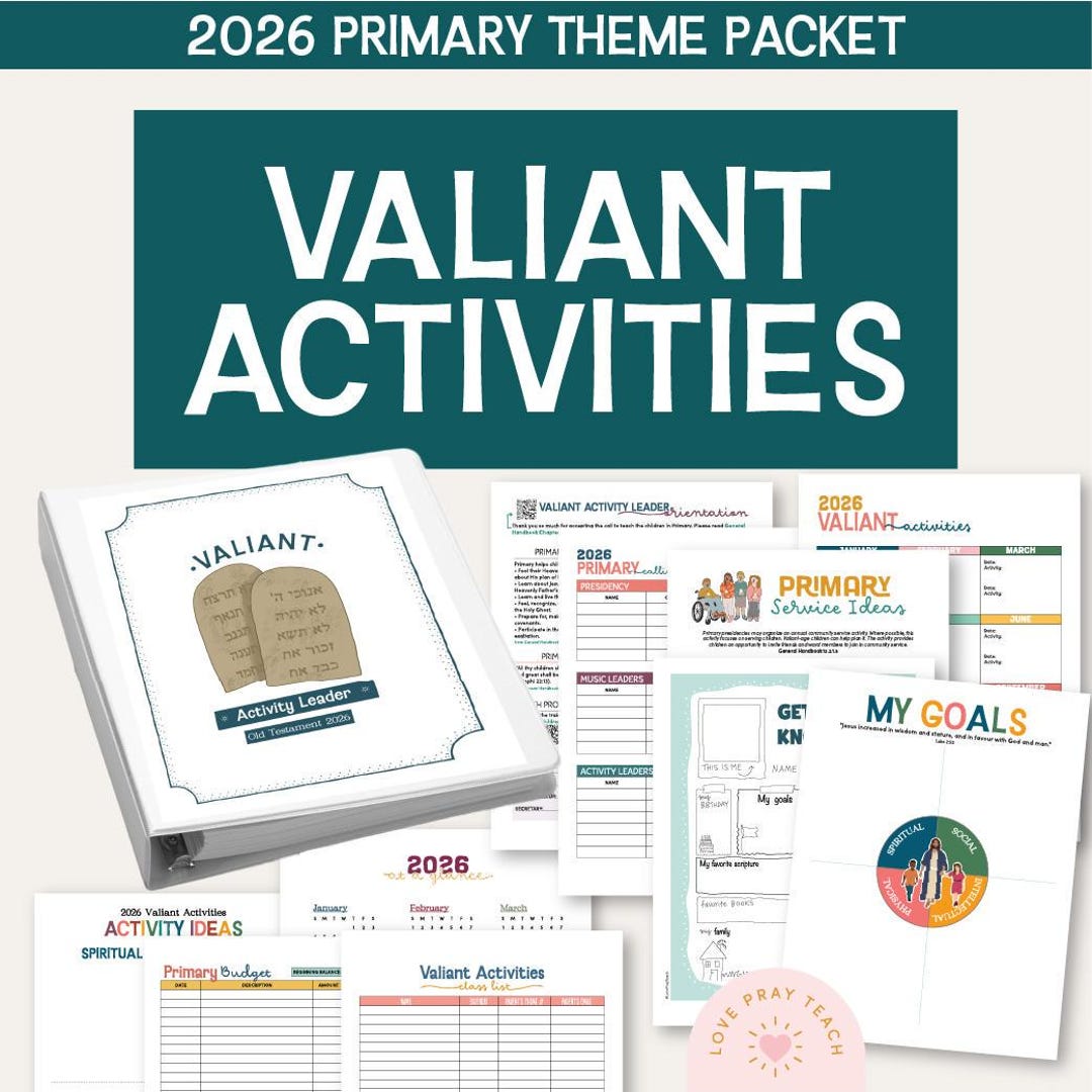2026 Primary Theme: Valiant Activity Leaders Binders - Etsy
