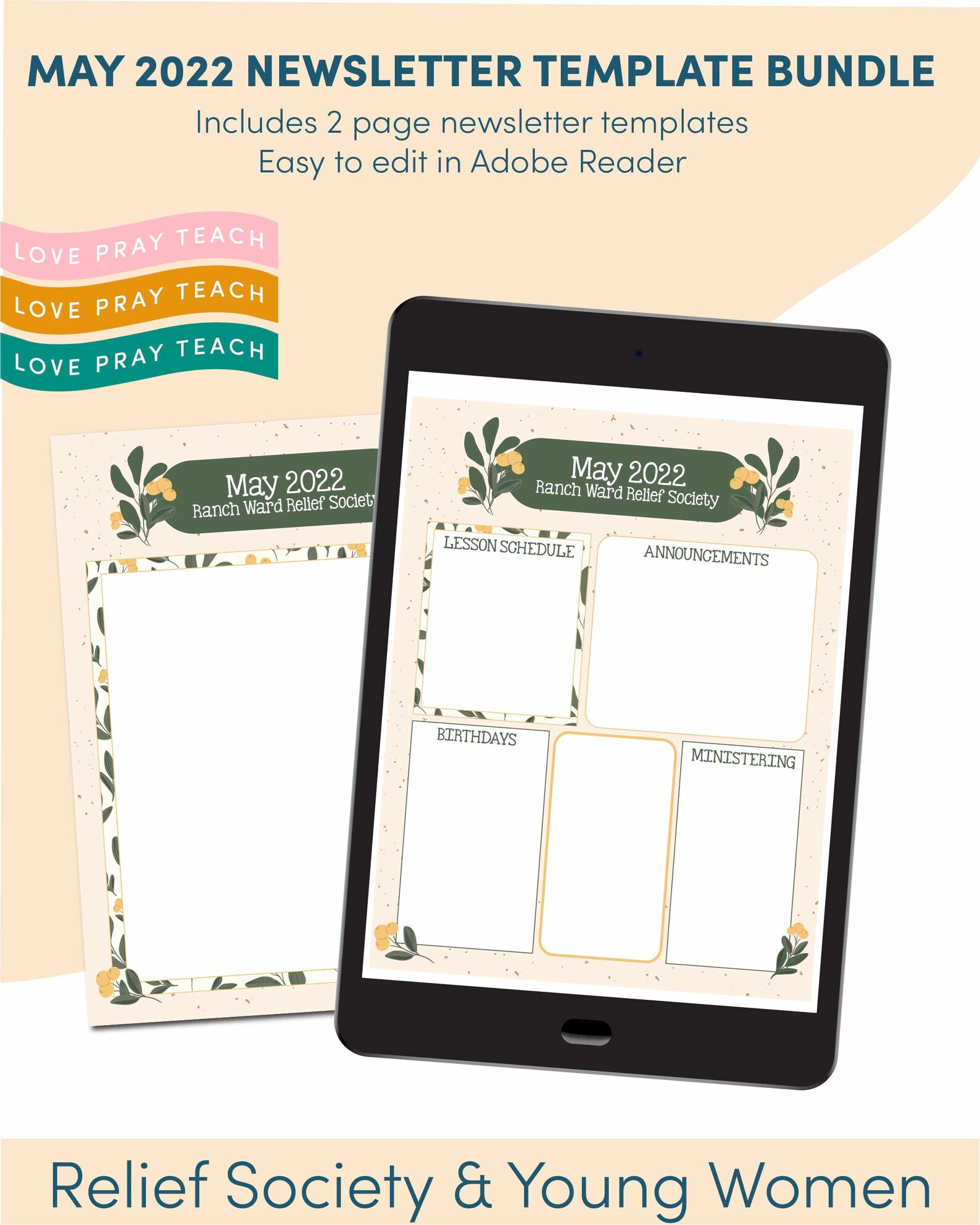 May 2022 Editable Newsletter Bundle - Etsy
