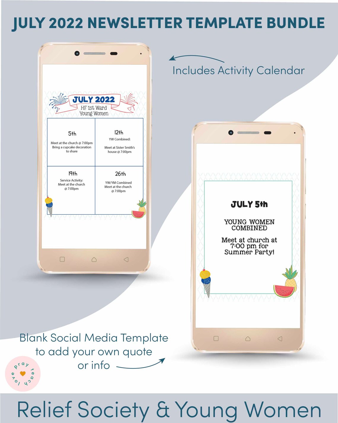 July 2022 Editable Newsletter Bundle - Etsy