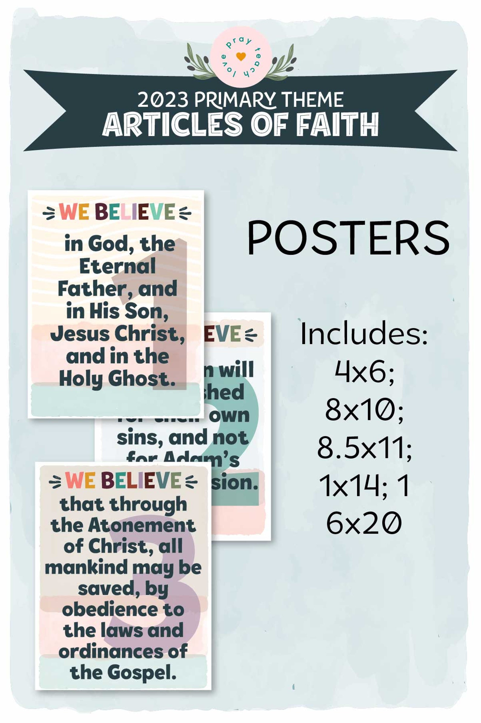2023 Primary New Testament Theme Packet Articles of Faith - Etsy