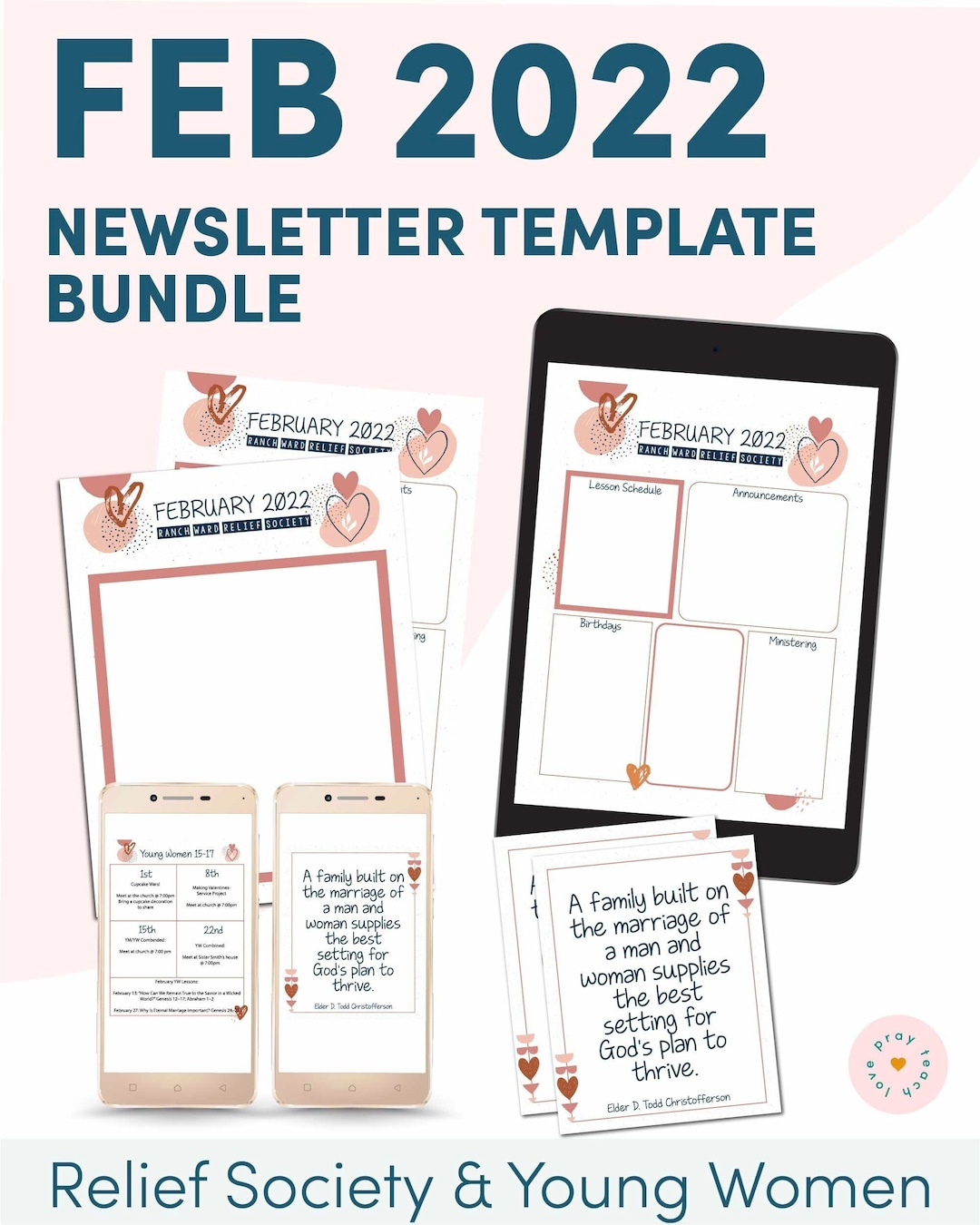 February 2022 Editable Newsletter Bundle - Etsy